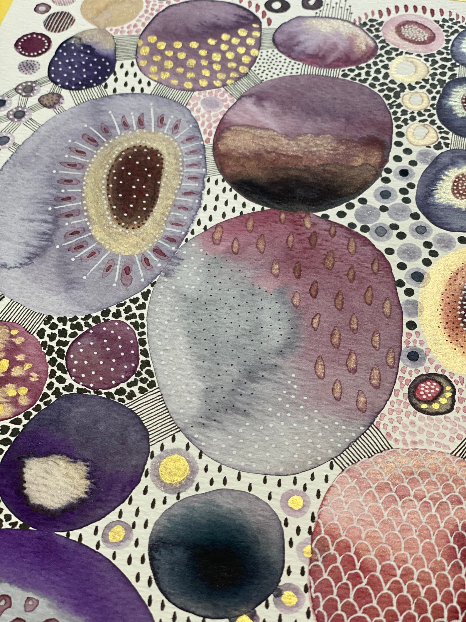 A3 Giclée Print - Purple Puddles Abstract Watercolour - Etsy
