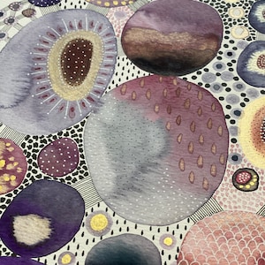 A3 Giclée Print - Purple Puddles Abstract Watercolour - Etsy