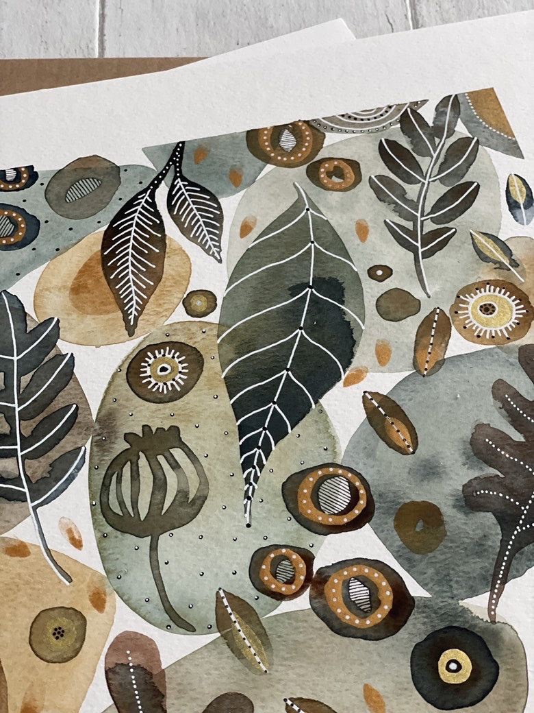 A3 Giclée Print - Autumn Leaves Watercolour - Etsy