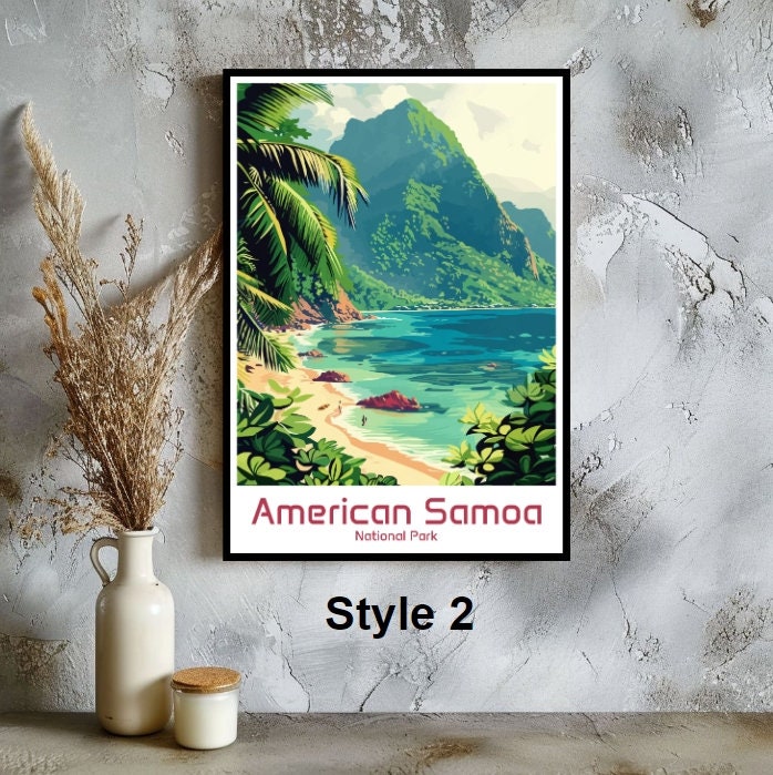 National Park of American Samoa Poster Travel Print Samoa Park Wall Art ...