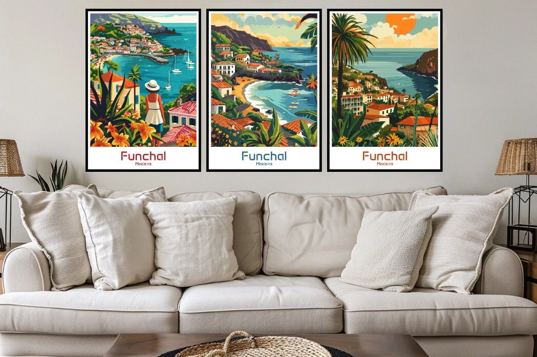 Funchal Madeira Poster Travel Print Wall Madeira Funchal Poster Wall ...