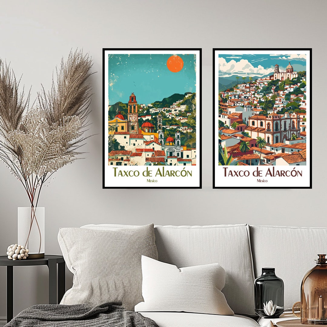 Taxco De Alarcon Mexico Travel Poster Print Wall Mexico Taxco De ...