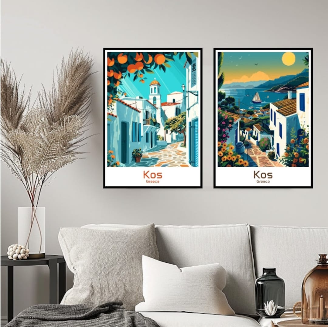 Kos Greece Poster Travel Print Wall Greece Kos Poster Wall Home Decor ...