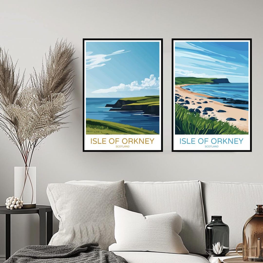 Isle of Orkney Scotland Poster Travel Print Isle Orkney Shetland ...