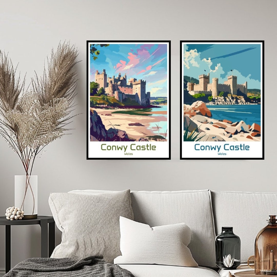 Conwy Castle North Wales Poster Travel Print Wall Conwy Castle Poster ...