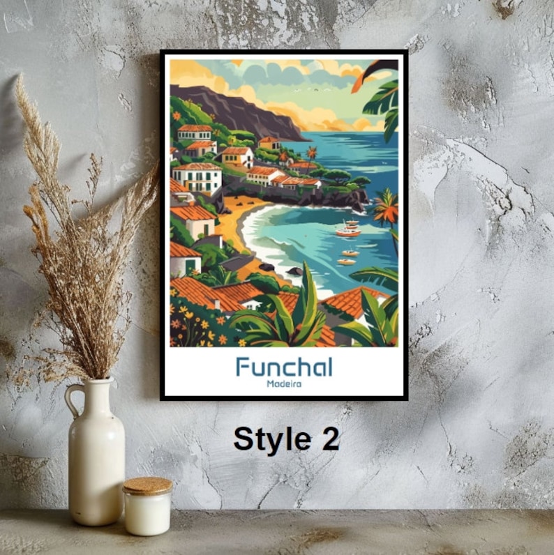 Funchal Madeira Poster Travel Print Wall Madeira Funchal Poster Wall ...