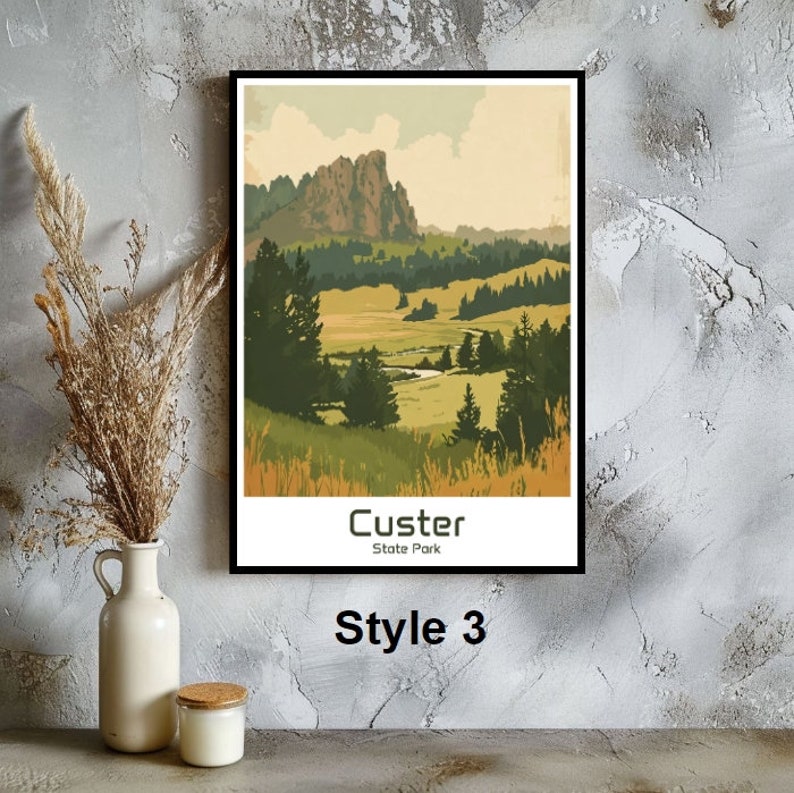 Custer State Park Poster Travel Print USA Custer State Park Wall Art ...