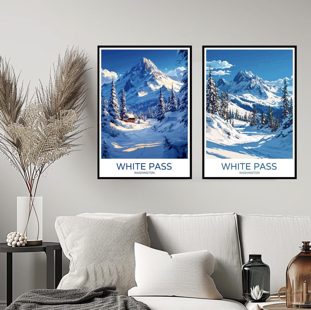 White Pass Washington Poster Travel Print White Pass Resort Mount ...