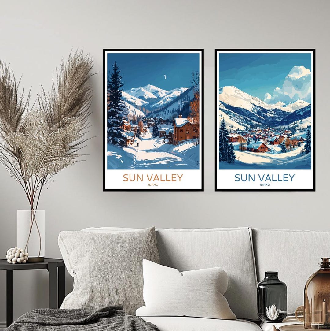 Sun Valley Idaho Wall Poster Digital Print Sun Valley Nature Mountains ...