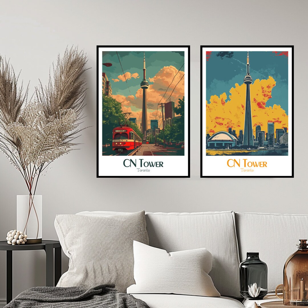 CN Tower Toronto Canada Travel Poster Print Wall Toronto CN Tower Poster Wall Poster Home Decor ...
