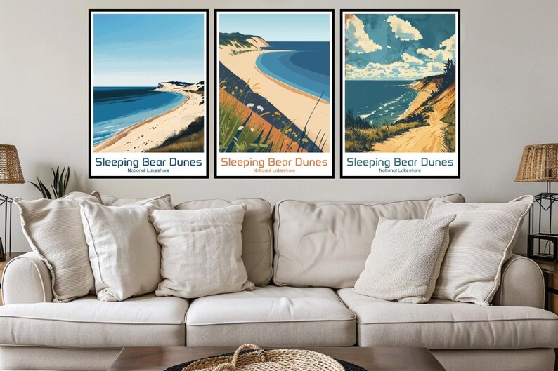 Sleeping Bear Dunes National Lakeshore Poster Travel Print Wall Home ...