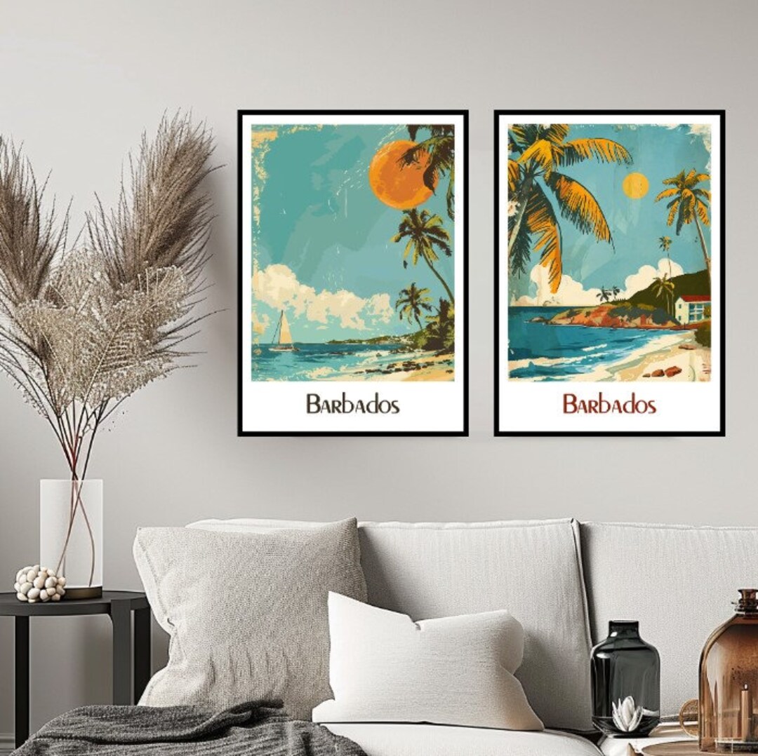 Barbados Poster Travel Print Wall Barbados Poster Wall Art Home Decor ...
