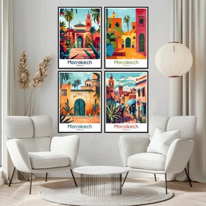 Marrakech Morocco Poster Travel Print Wall Morocco Marrakech Poster ...