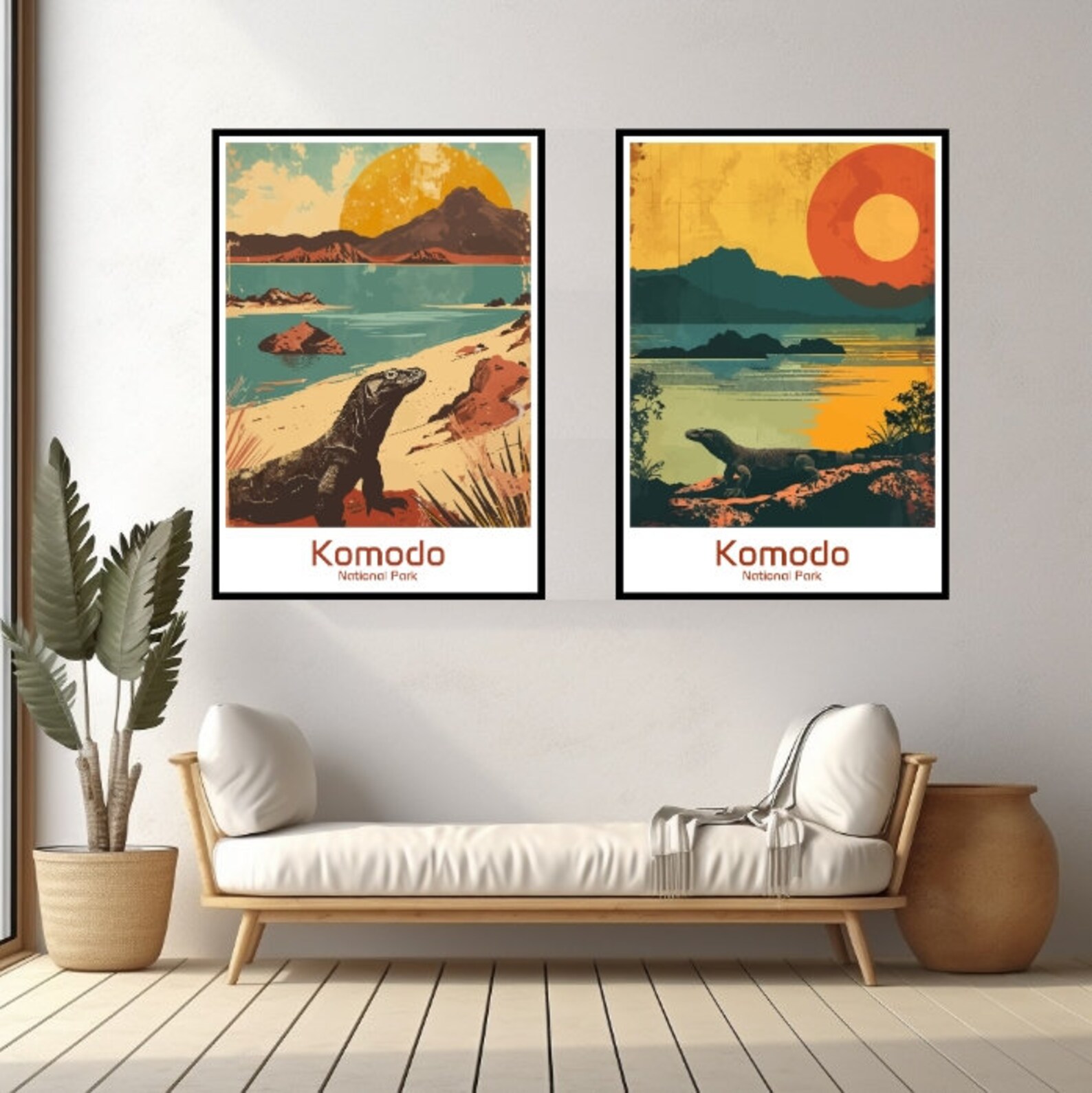 Komodo National Park Poster Travel Print Indonesia Komodo Park Wall Art ...