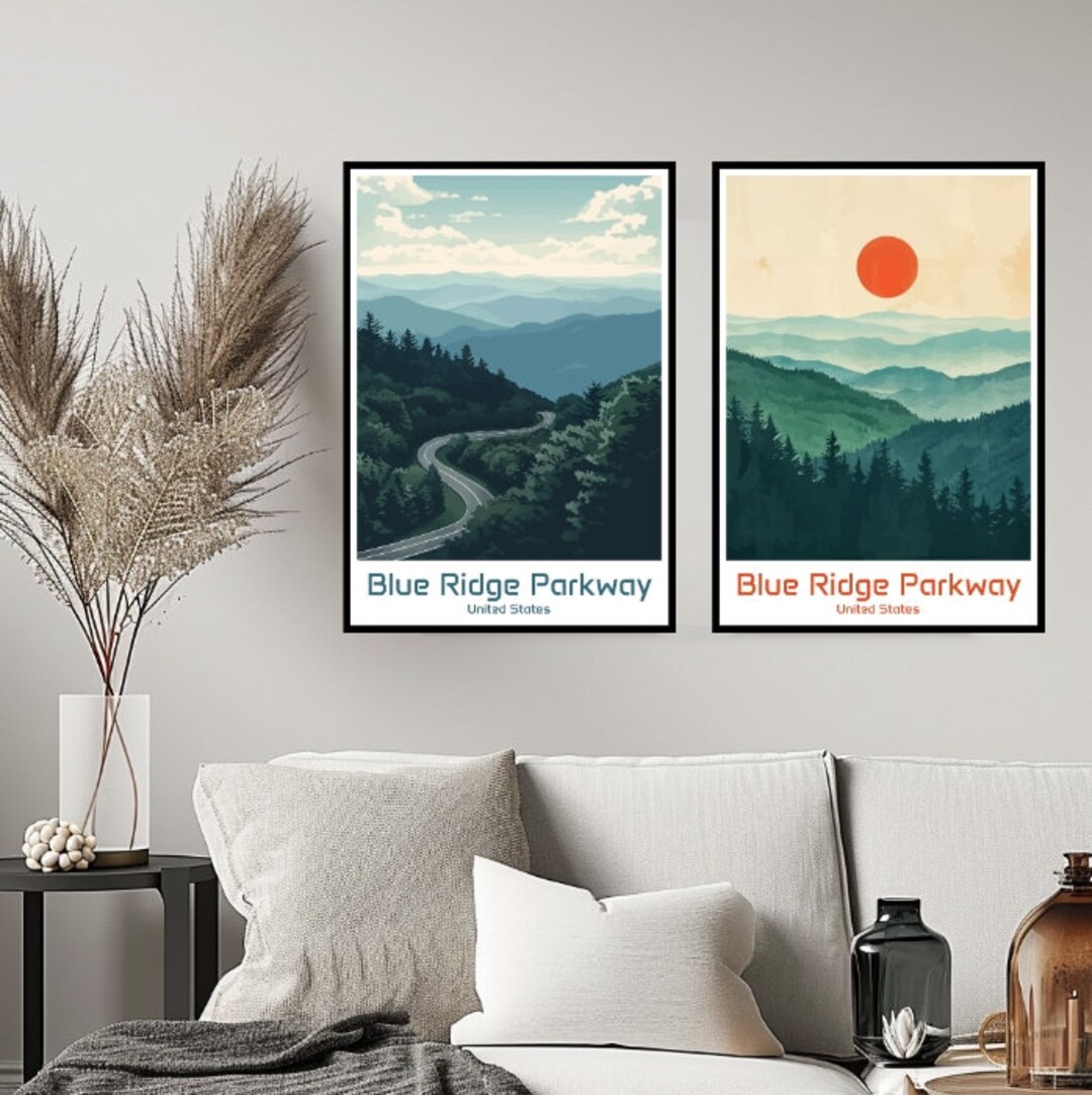 Blue Ridge Parkway Poster Travel Print Blue Ridge Parkway Wall Art Home ...