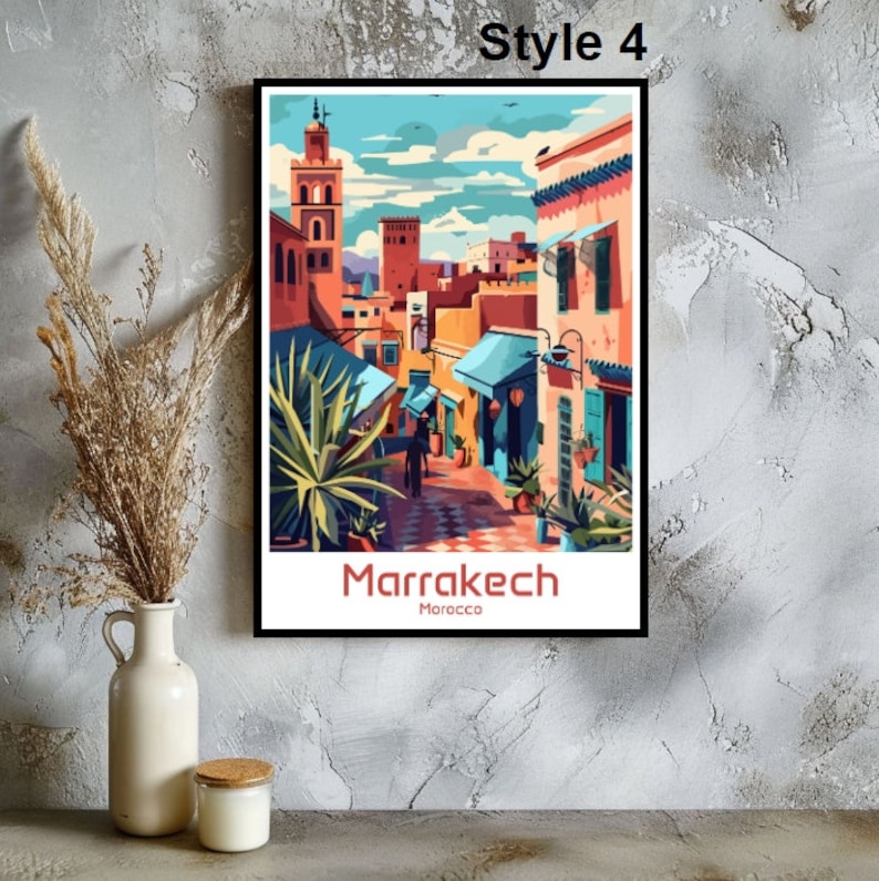 Marrakech Morocco Poster Travel Print Wall Morocco Marrakech Poster ...