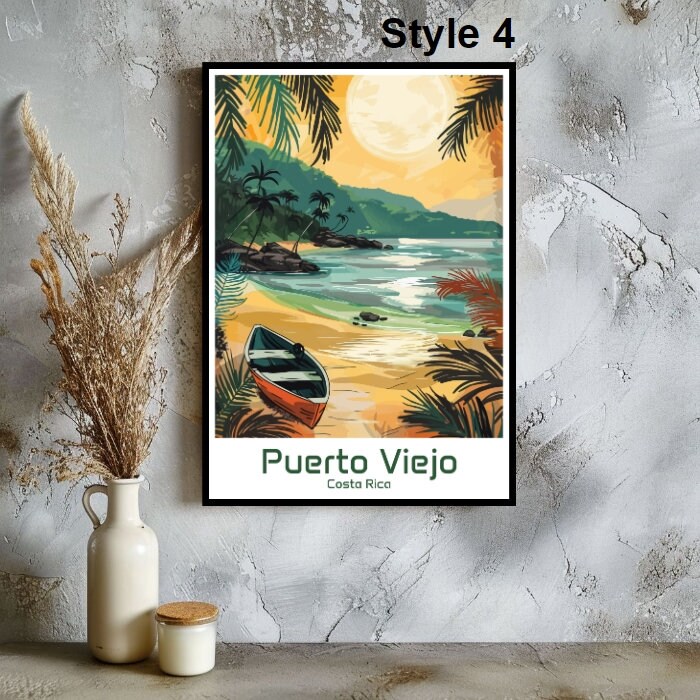 Puerto Viejo Costa Rica Poster Travel Print Wall Costa Rica Puerto ...