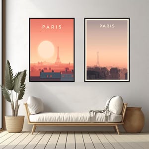Paris France Travel Poster – Minimalist Wall Art With Paris Eiffel ...