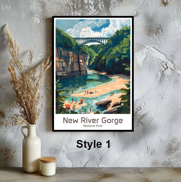 New River Gorge National Park Poster Travel Print New River Gorge Park ...