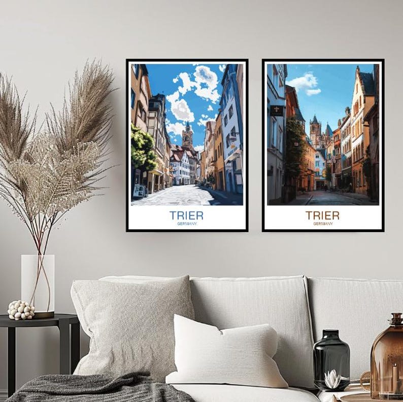 Trier Germany Poster Travel Print Trier Moselle River Rhineland ...