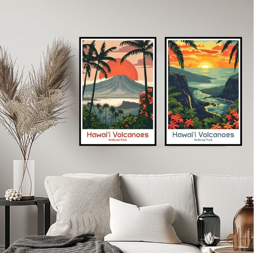 Hawai'i Volcanoes National Park Poster Travel Print Hawaii Park Wall ...