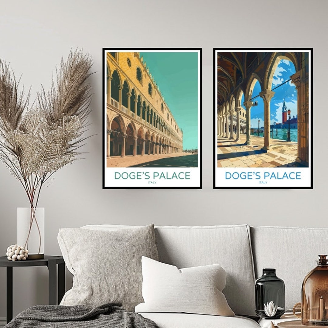 Doge’s Palace Italy Poster Travel Print Venice Gothic Doge’s Palace ...