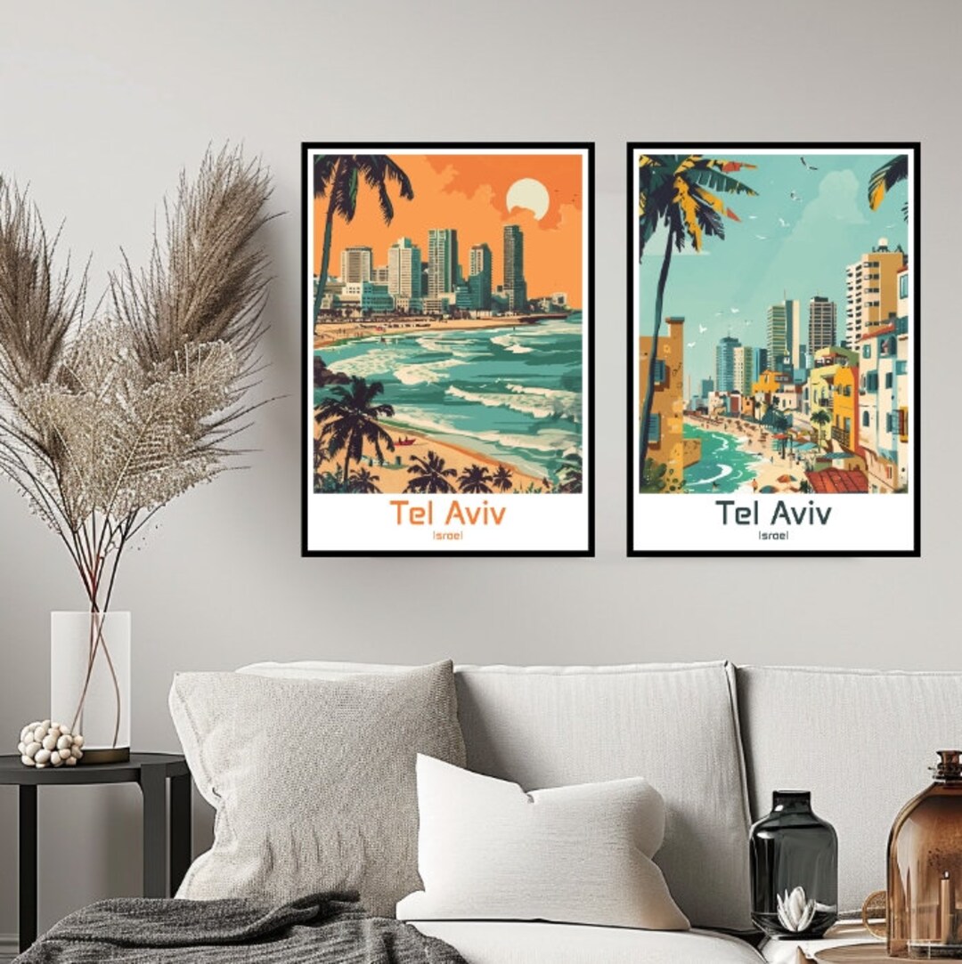 Tel Aviv Israel Poster Travel Print Wall Israel Tel Aviv Poster Wall ...