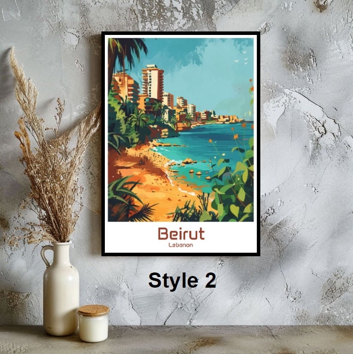 Beirut Lebanon Poster Travel Print Wall Lebanon Beirut Poster Wall Home ...