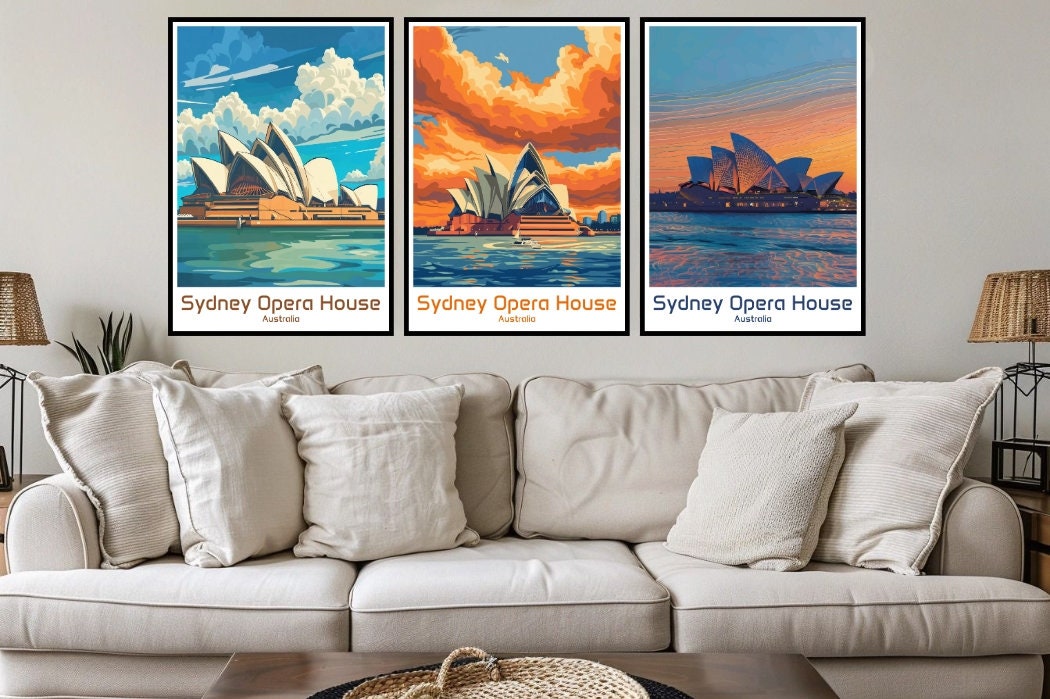 Sydney Opera House Australia Travel Poster Print Wall Australia Sydney ...