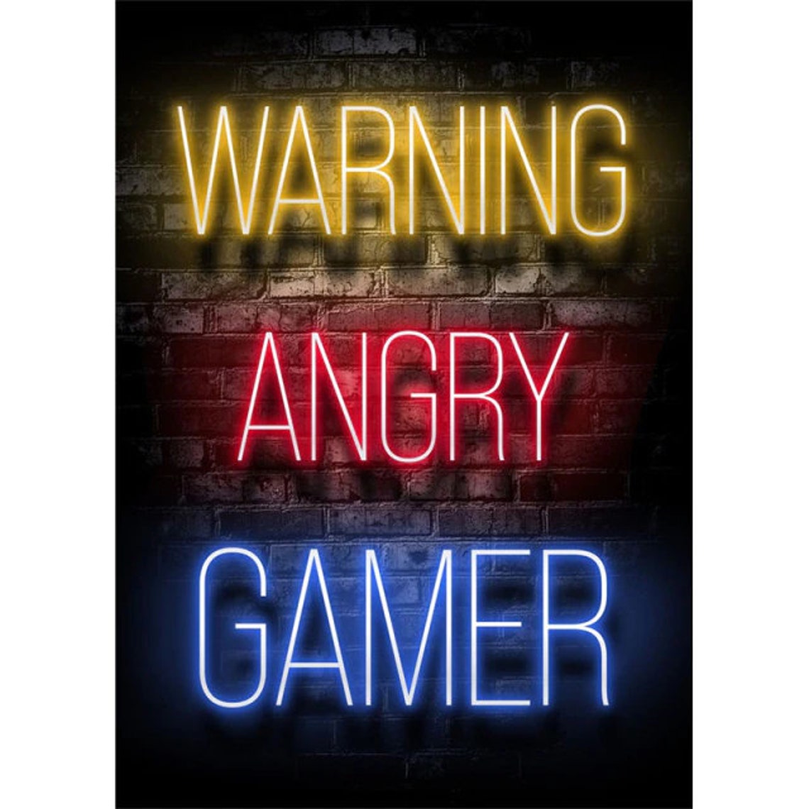 Gaming Neon Wall Poster, I Don't Quit I Restart Canvas Poster Wall ...