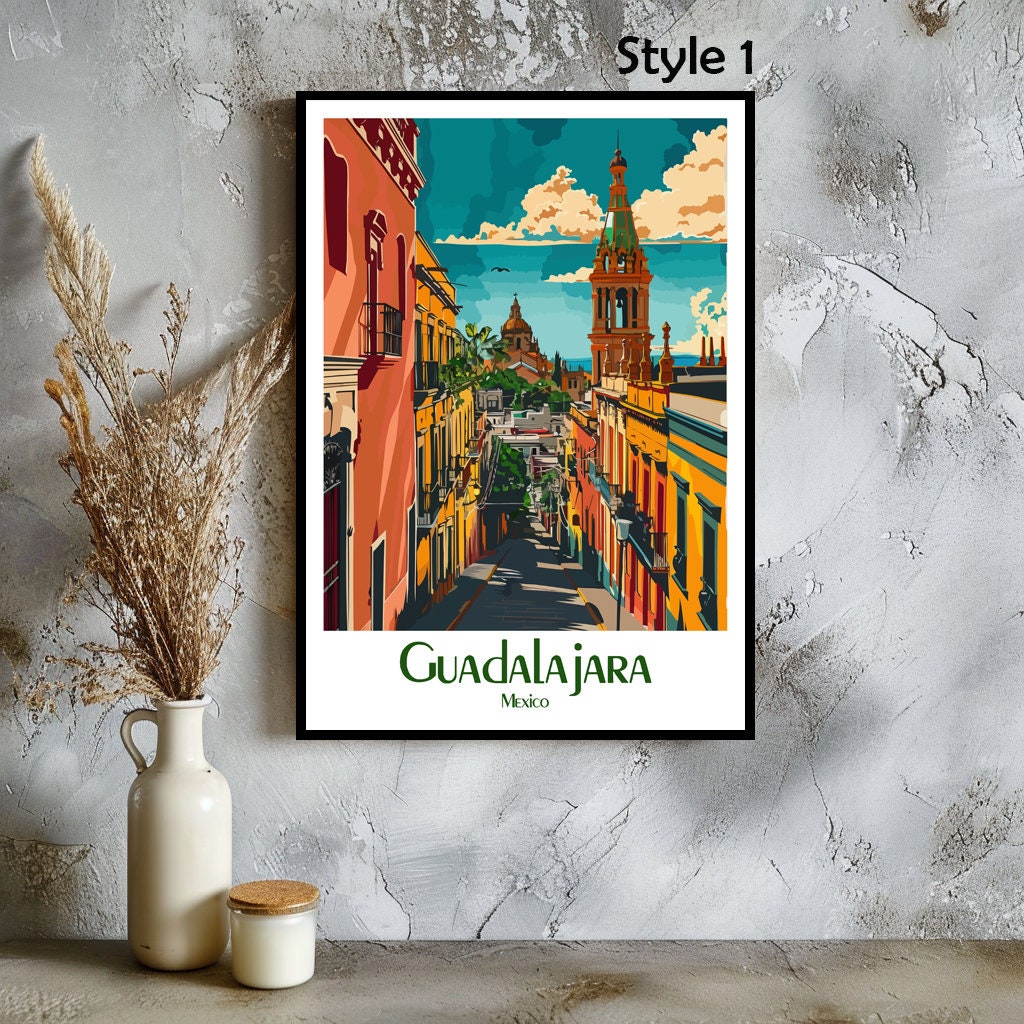 Guadalajara Mexico Travel Poster Print Wall Mexico Guadalajara Poster ...