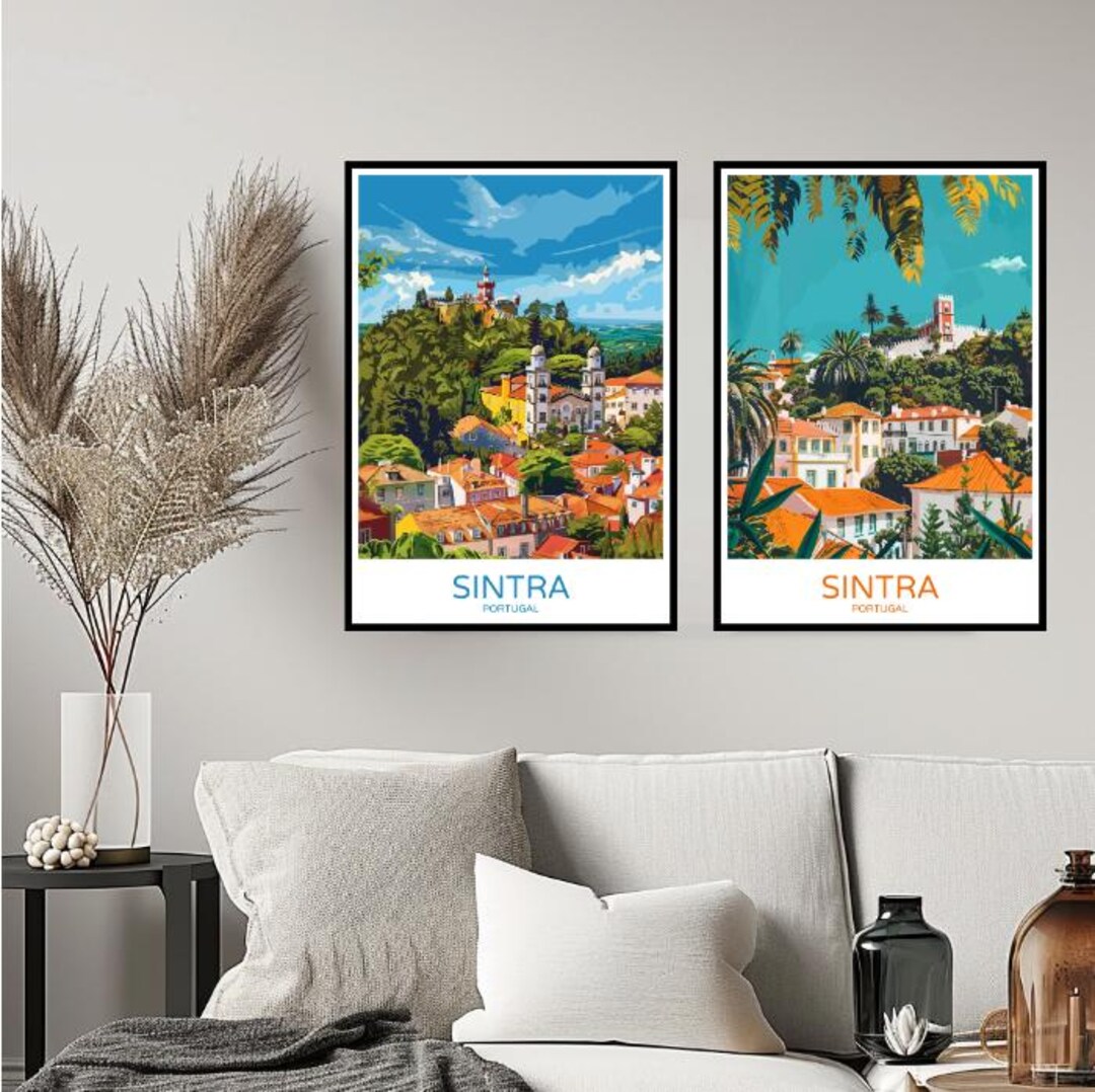 Sintra Portugal Poster Travel Print Sintra Portuguese Riviera Lisbon ...