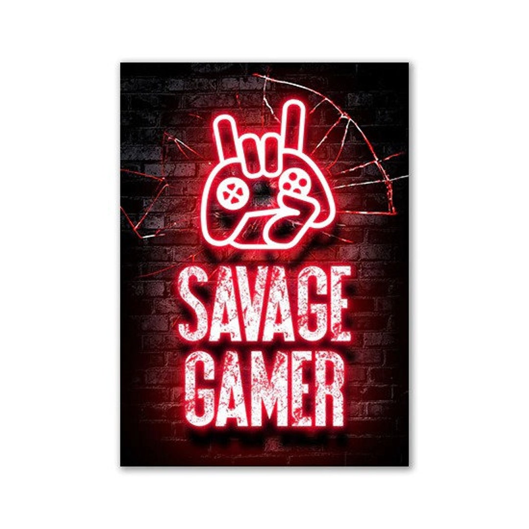 Savage Gamer Canvas Poster Gaming Controller Gamepad Canvas - Etsy