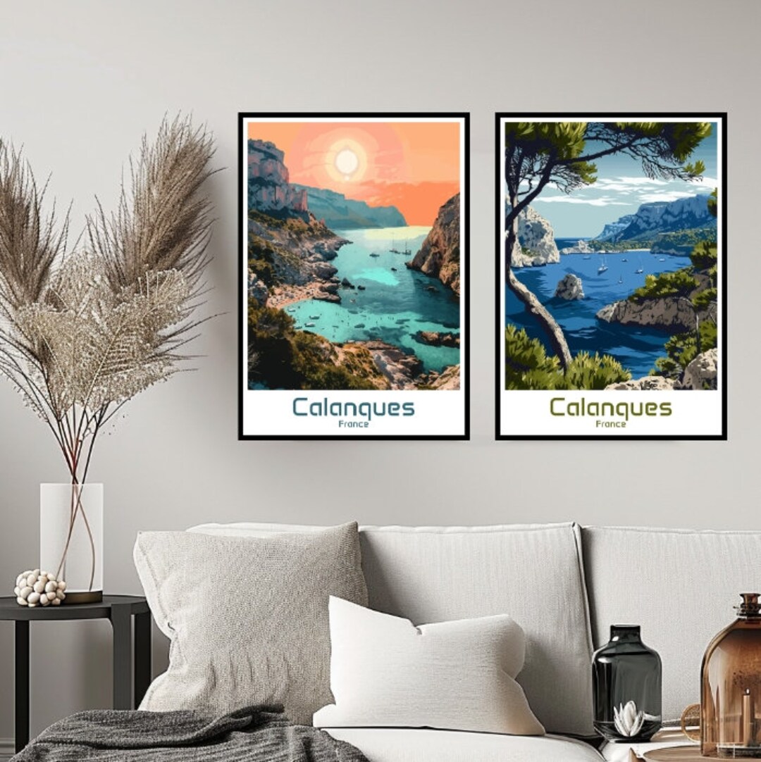 Calanques France Poster Travel Print Wall France Calanques Art Home ...