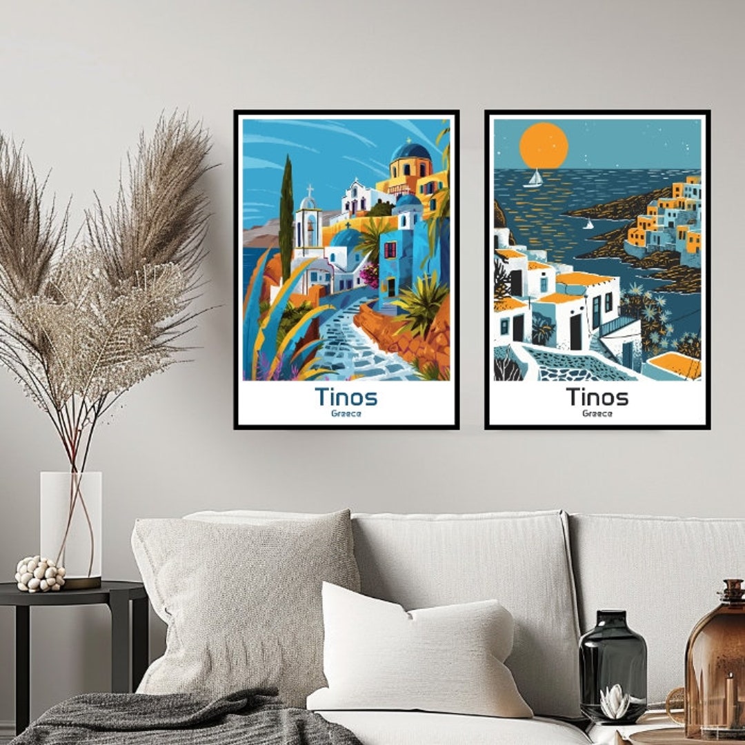 Tinos Greece Poster Travel Print Wall Greece Tinos Poster Wall Art Home ...