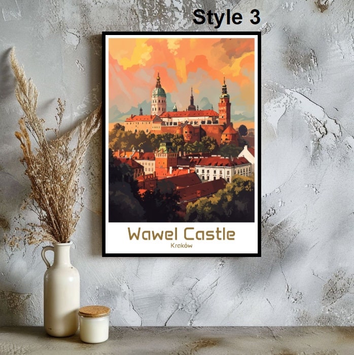 Wawel Castle Poster Travel Print Wall Poland Kraków Wawel Poster Wall ...