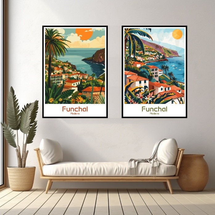 Funchal Madeira Poster Travel Print Wall Madeira Funchal Poster Wall ...