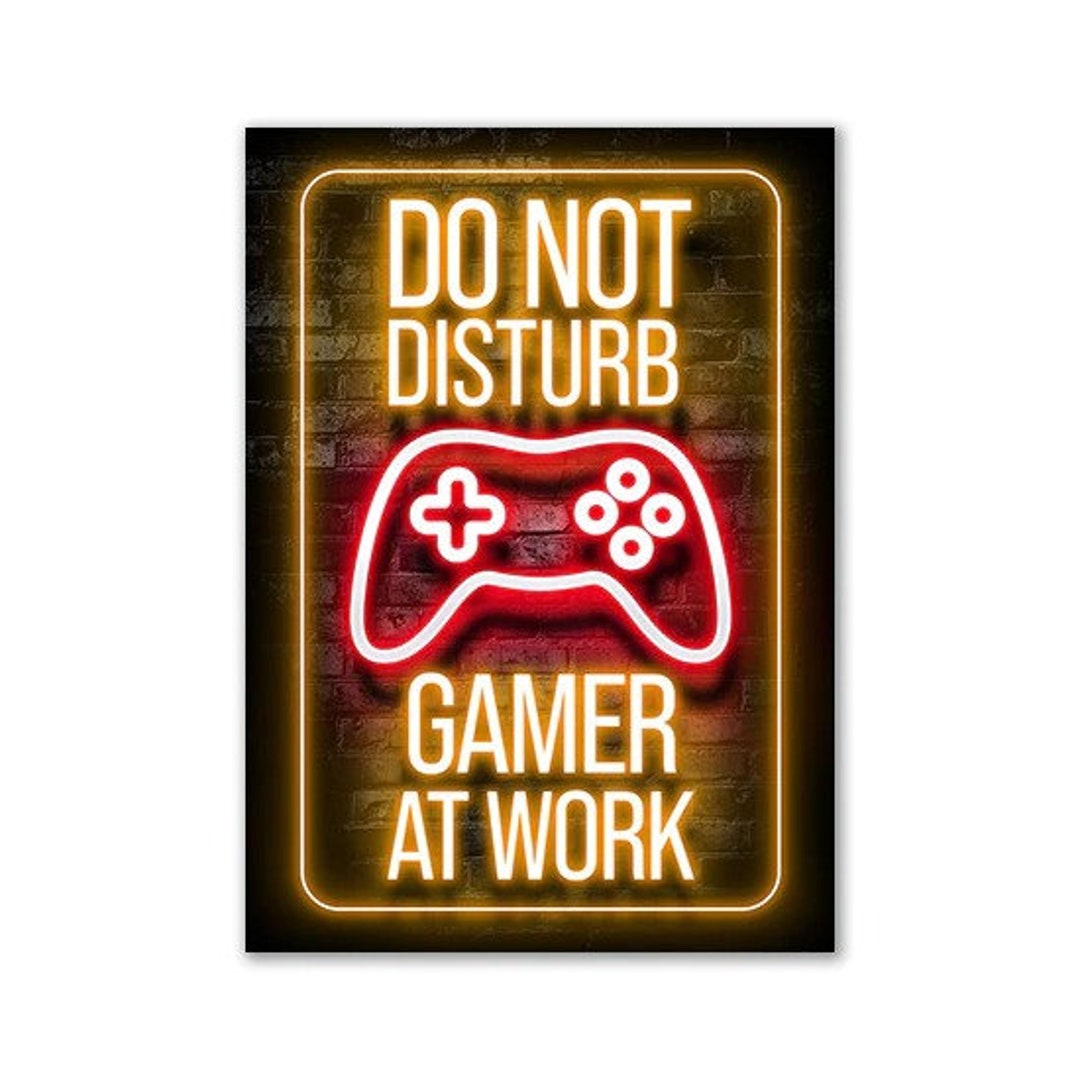 Do Not Disturb Gamer at Work Canvas Poster Gaming Controller - Etsy