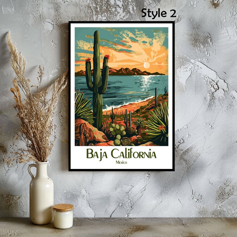 Baja California Mexico Travel Poster Print Wall Mexico Baja California ...