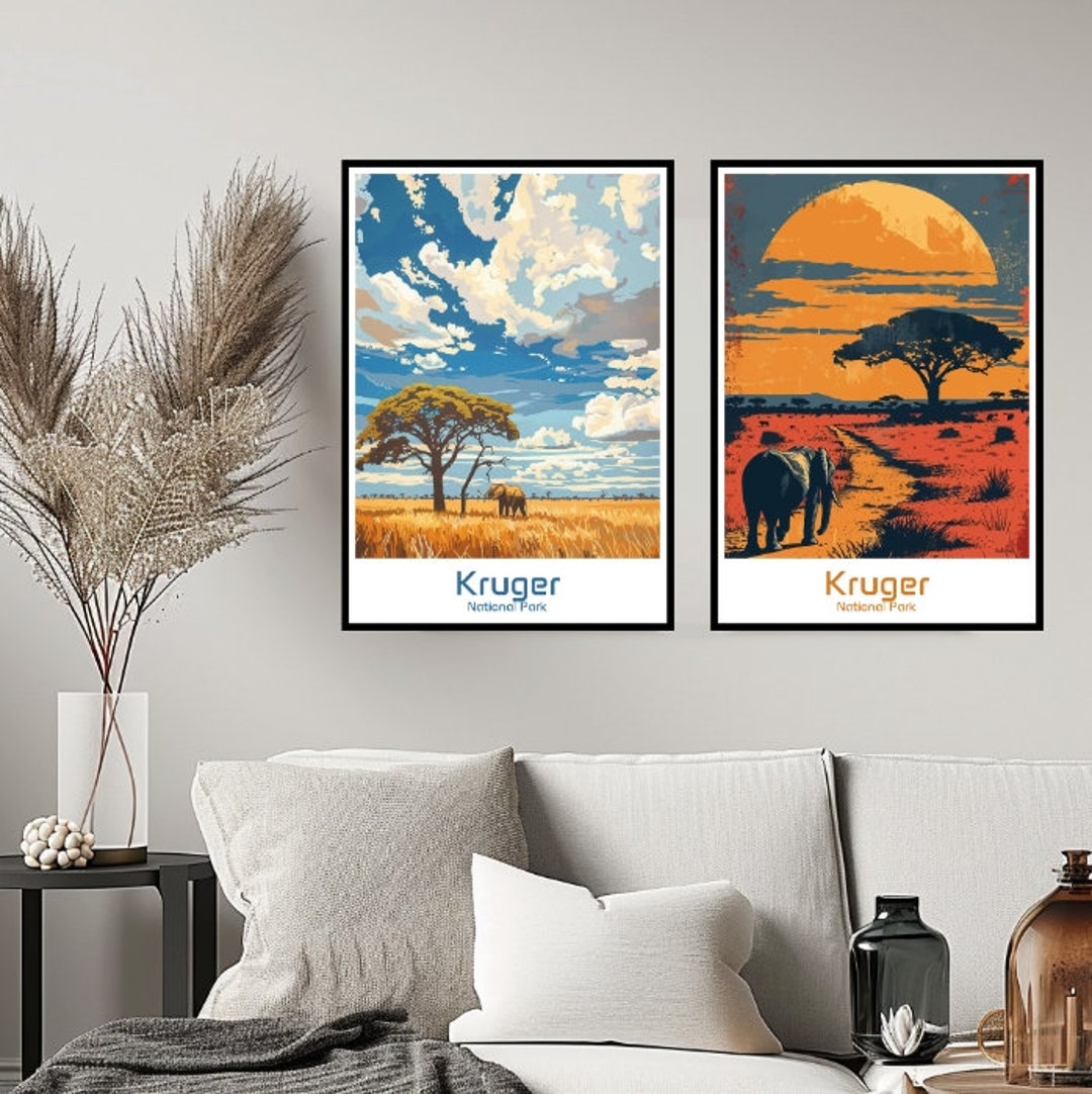 Kruger National Park South Africa Poster Travel Print Kruger Park Wall ...