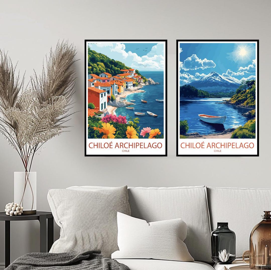 Chiloé Archipelago Chile Poster Travel Print Archipelagoes of Patagonia ...