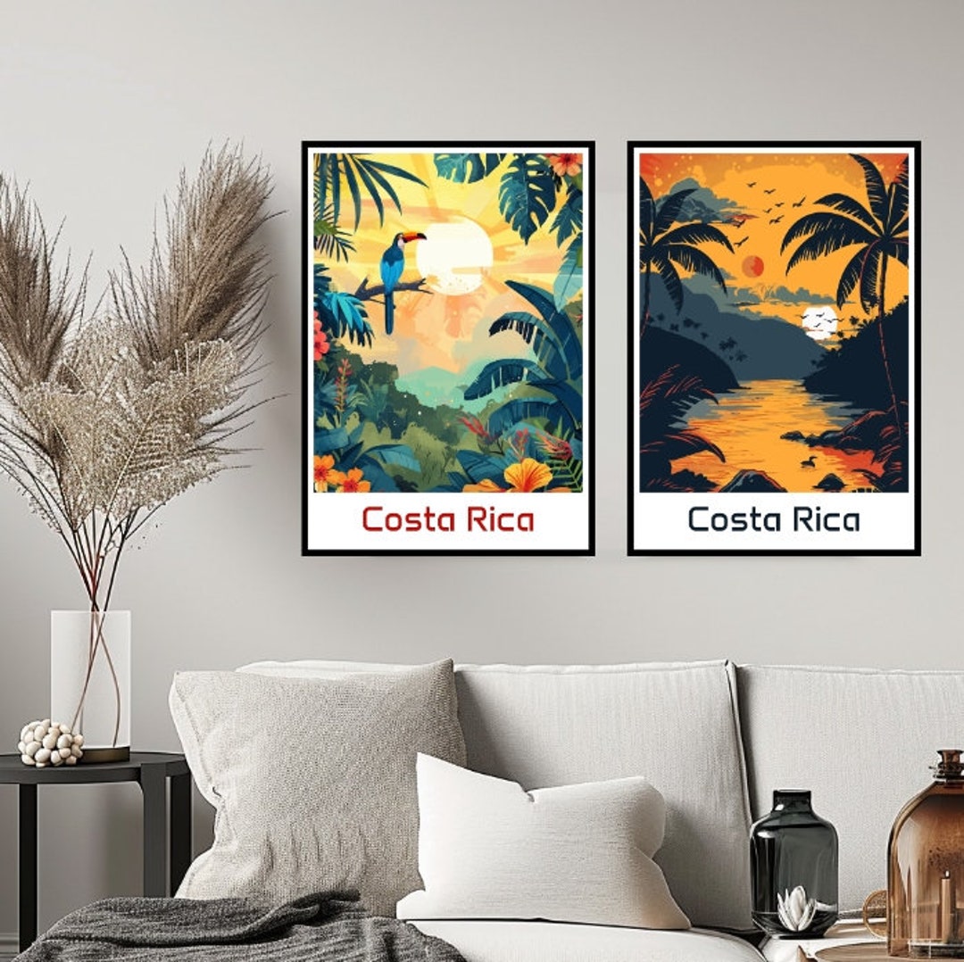 Costa Rica Poster Travel Print Wall Costa Rica Poster Wall Art Home ...