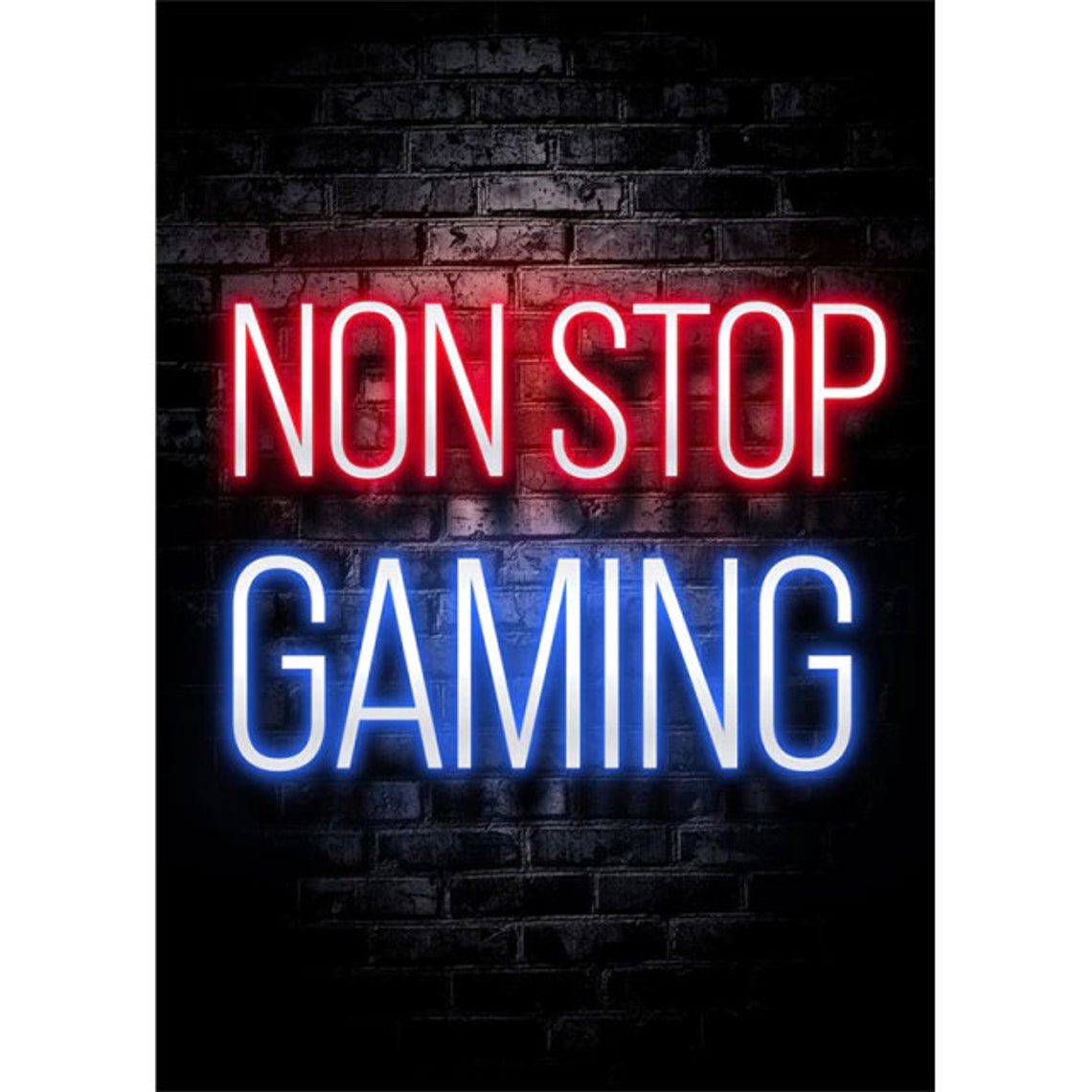 Gaming Neon Wall Poster, I Don't Quit I Restart Canvas Poster Wall ...