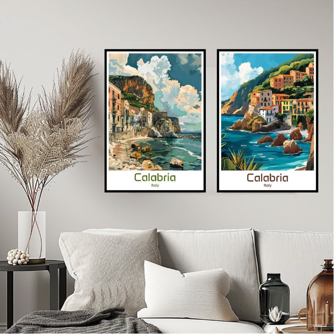 Calabria Italy Poster Travel Print Wall Italy Calabria Poster Wall Art ...