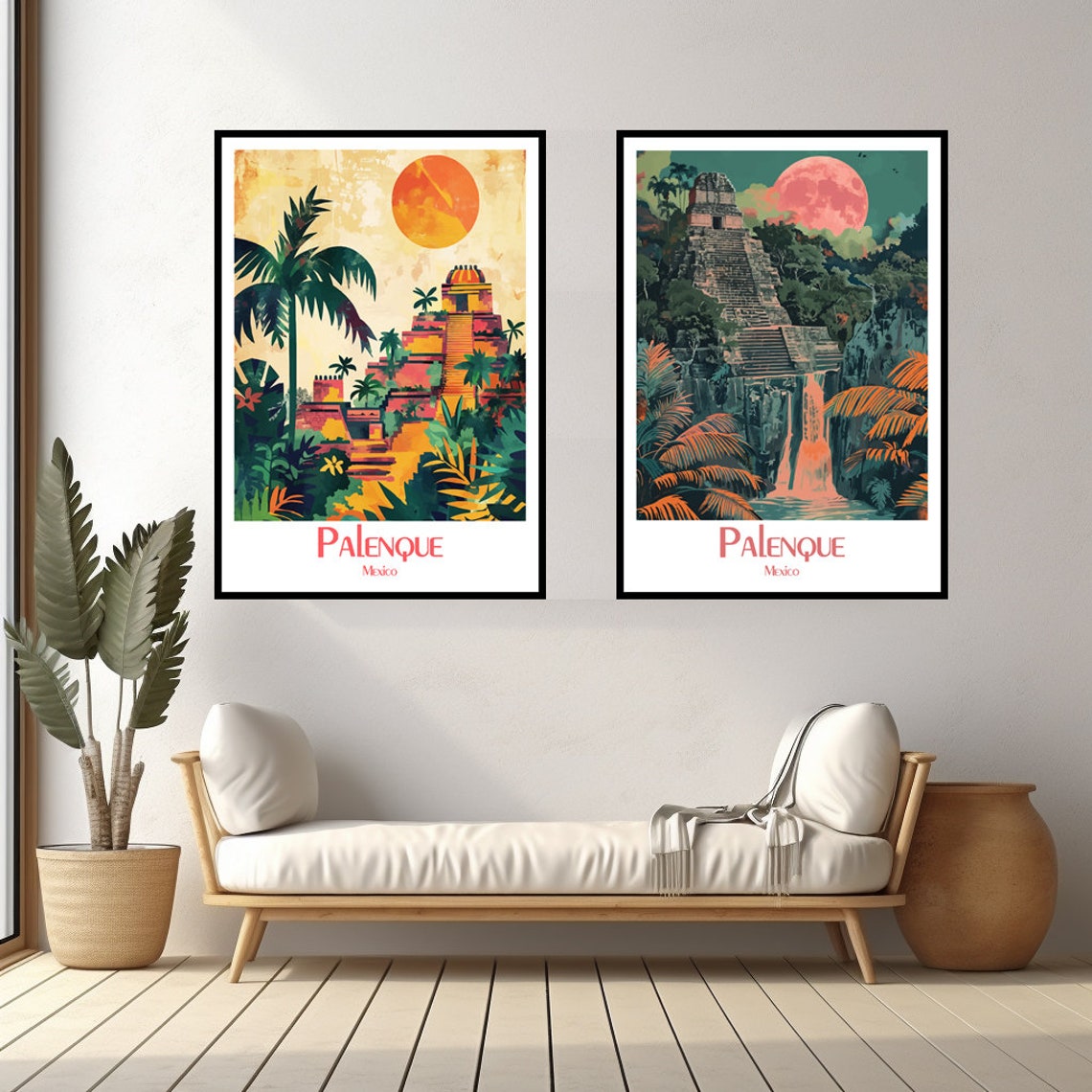 Palenque Mexico Travel Poster Print Wall Mexico Palenque Poster Wall ...