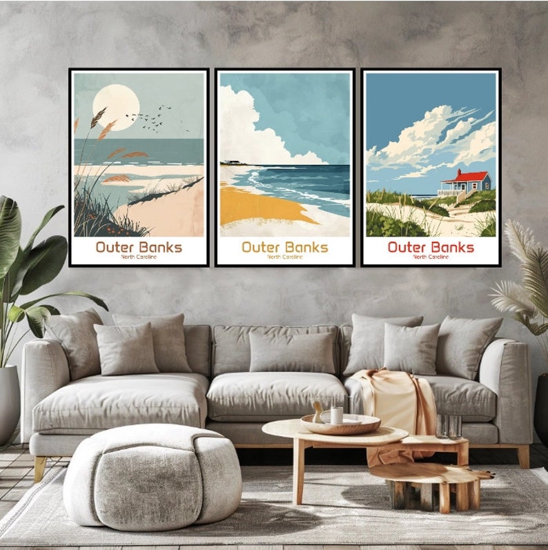 Outer Banks North Carolina Poster Travel Print Outer Banks Wall Home ...