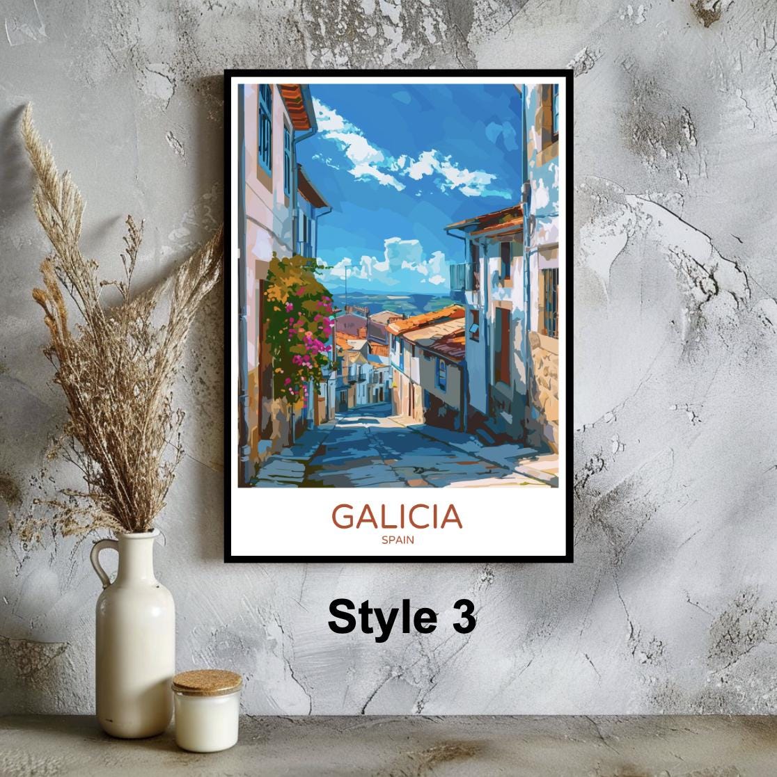 Galicia Spain Poster Travel Print Galicia Iberian Santiago De ...