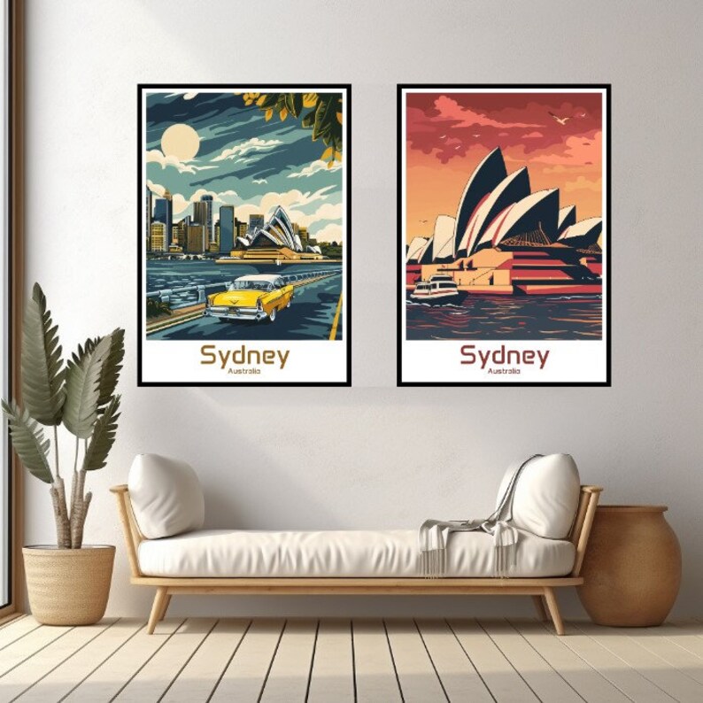 Sydney Australia Travel Poster Print Wall Australia Sydney Wall Poster ...