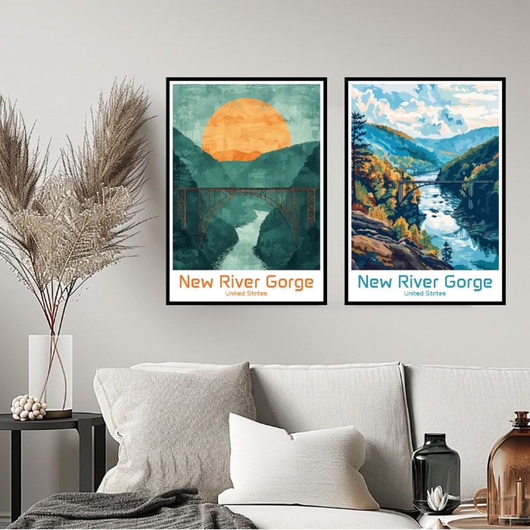 New River Gorge National Park Poster Travel Print Wall Appalachian ...