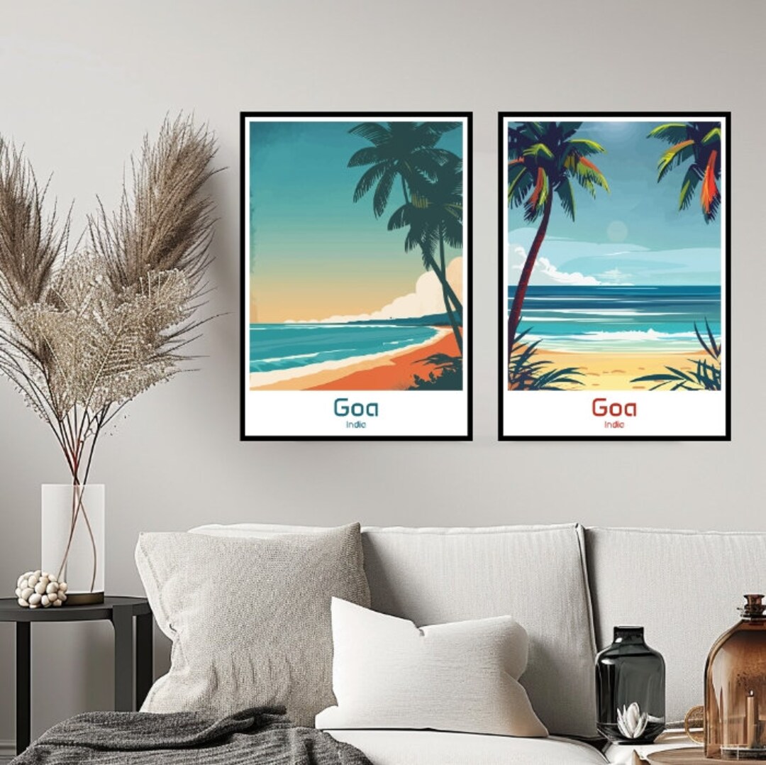 Goa India Poster Travel Wall Print India Mumbai Goa Poster Wall Art ...